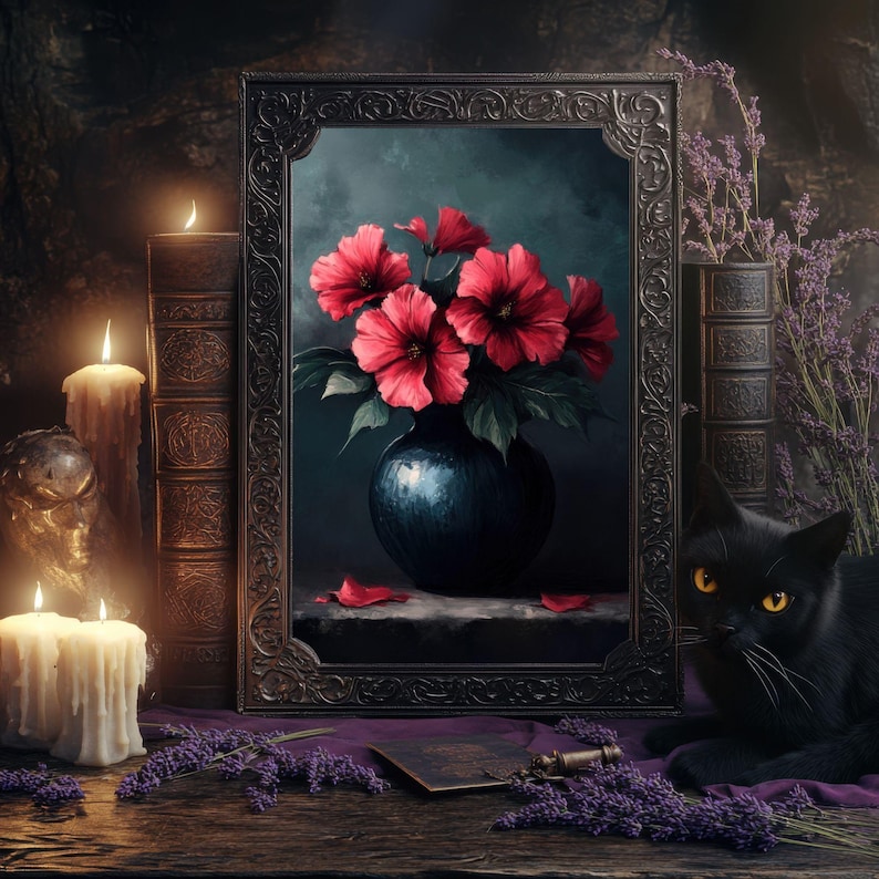 Vertical Single Witchy Dark Frame Mockup | Gothic Wall Art Display ...