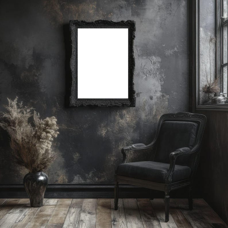 Dark Gothic Vertical Frame Mockup | Academia Wall Art Display | Elegant ...