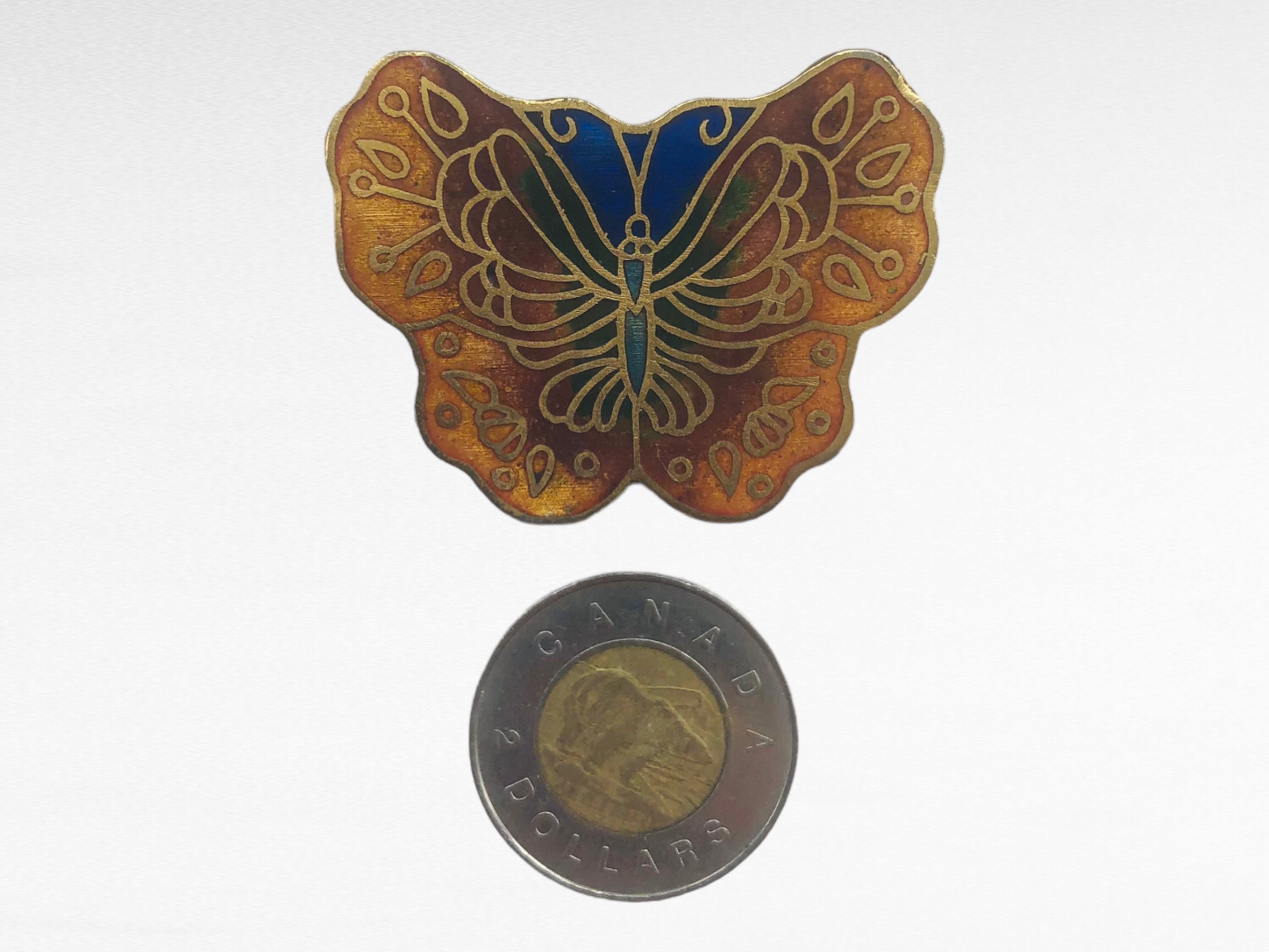 Vintage Cloisonné Butterfly Pill Box Brass and Enamel - Etsy