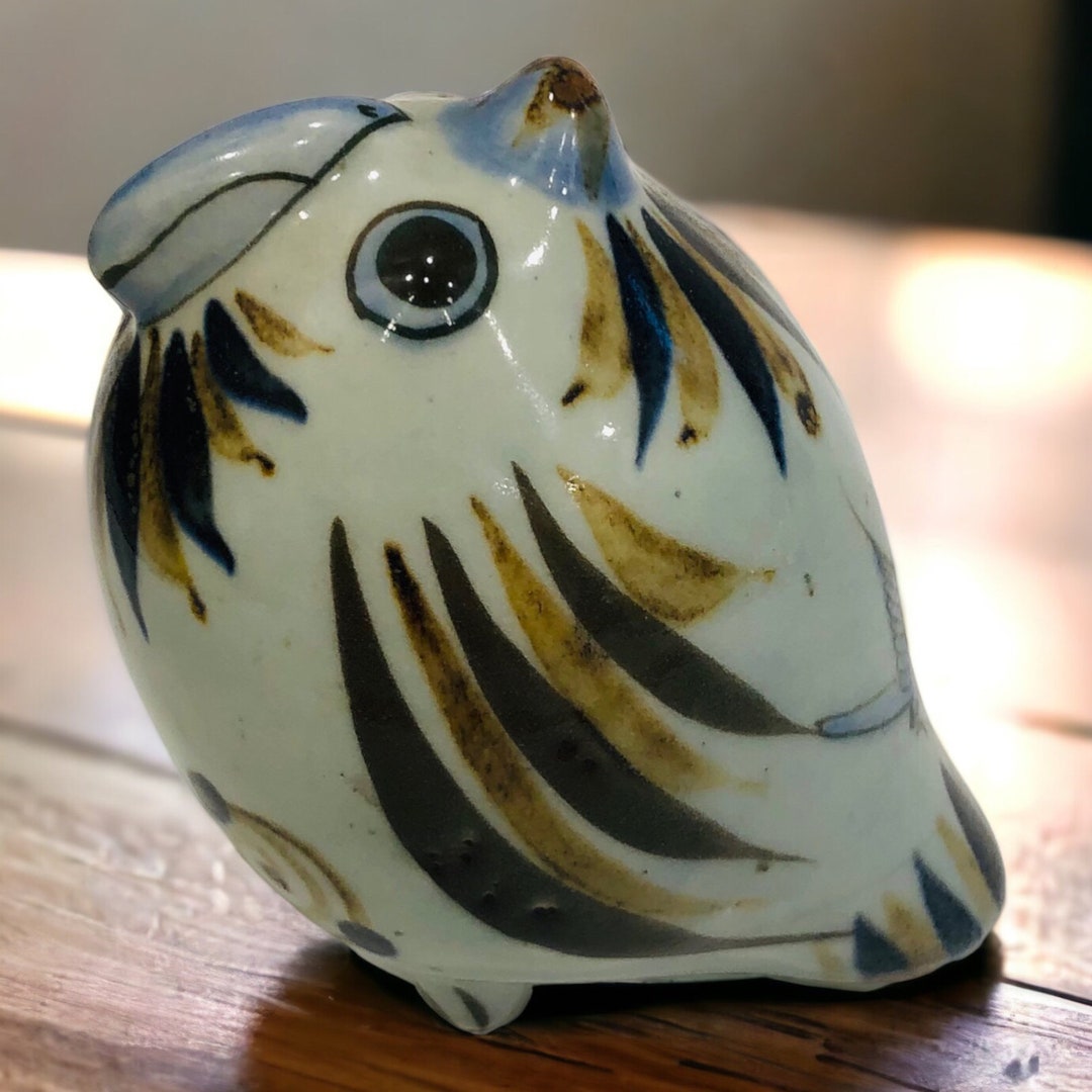 Folk Art Ceramic Bird Figurine Ken Edwards Pottery Stoneware Chubby ...