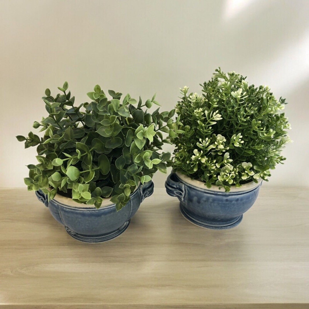 Vintage Denim Blue Jeans Ceramic Planters Pots Vases Bowls Novelty Home ...