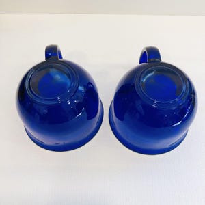 Vintage Cobalt Blue Glass Coffee Mugs Large Oversized Tea Cups Pair - Etsy