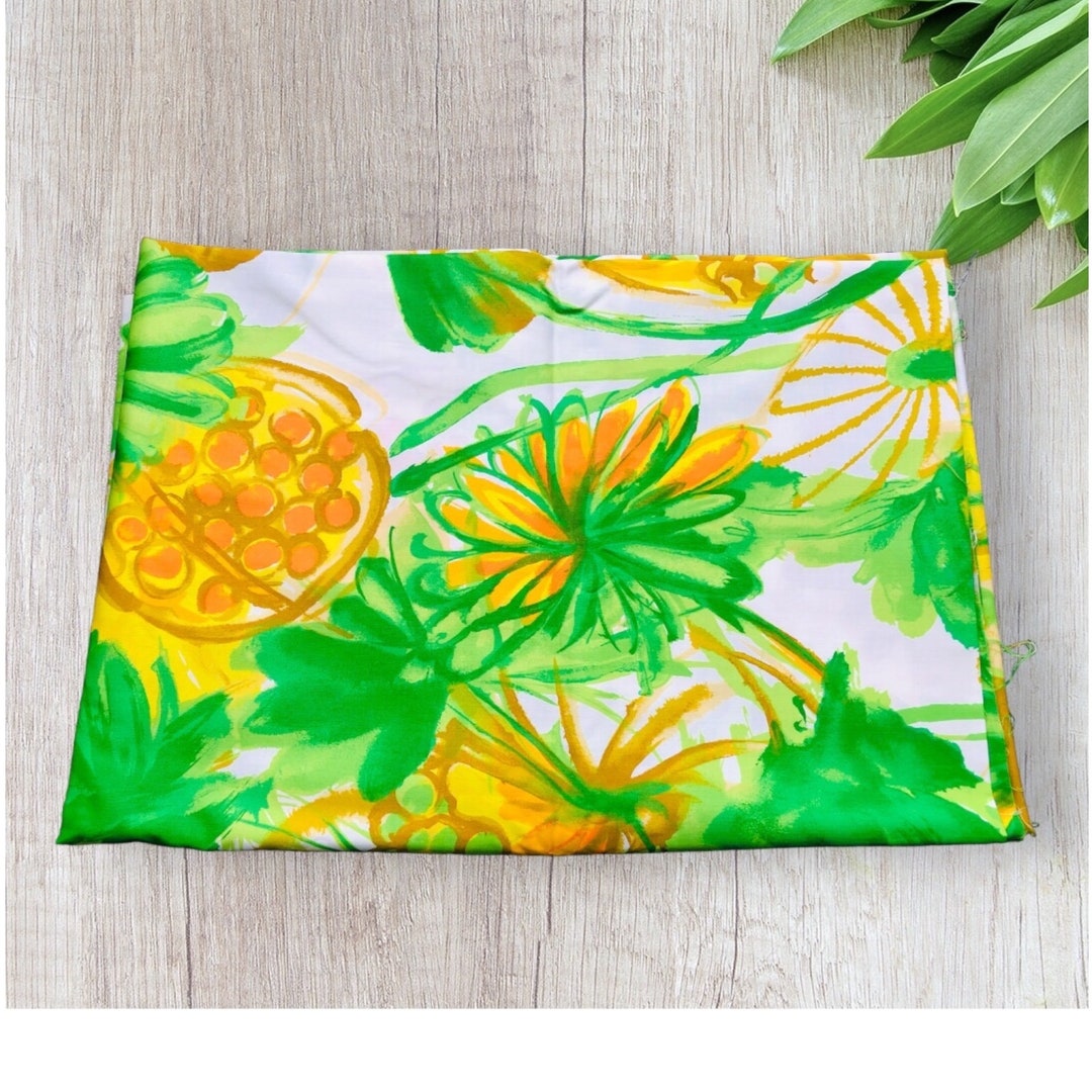 Vintage Cotton Toyobo Original Print Fabric It's A Good Life Bright ...