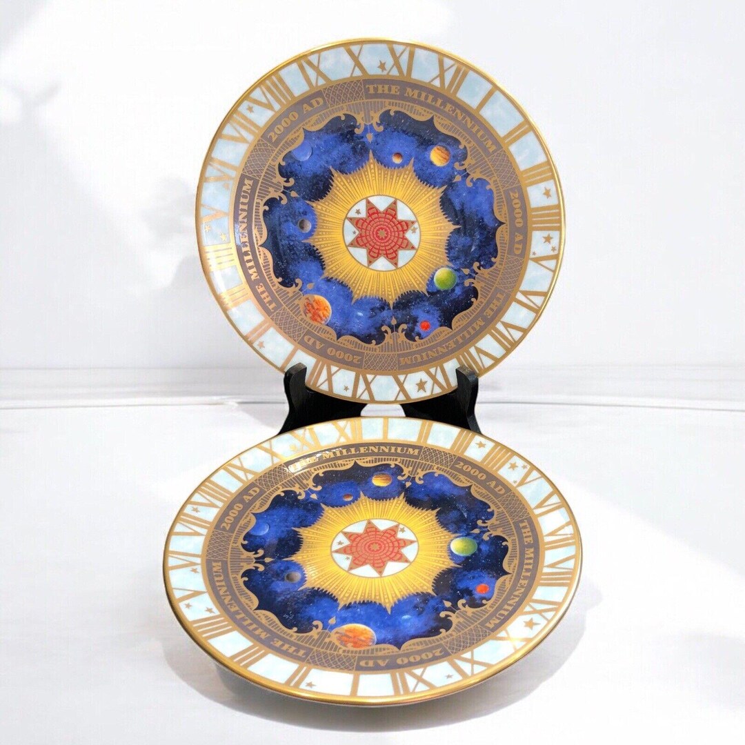 Royal Worcester to Celebrate the Millennium Plates World Planets Sun ...