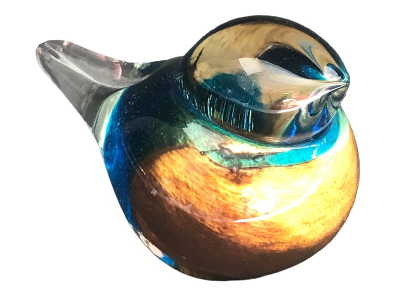 Art Glass Bird Paperweight Multi-colored Glass Bird Figurine - Etsy Canada