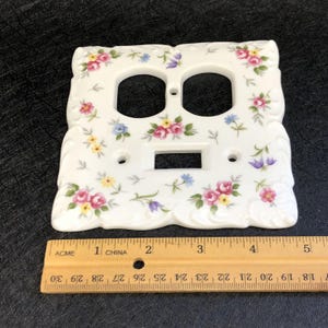 Vintage Ceramic Porcelain Floral Switch & Outlet Plate Cover Combo Made ...