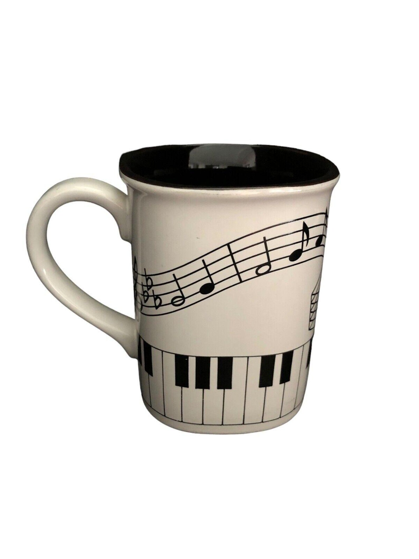 Vintage Piano Keys Coffee Mug Tea Mug Musical Notes White & Black - Etsy