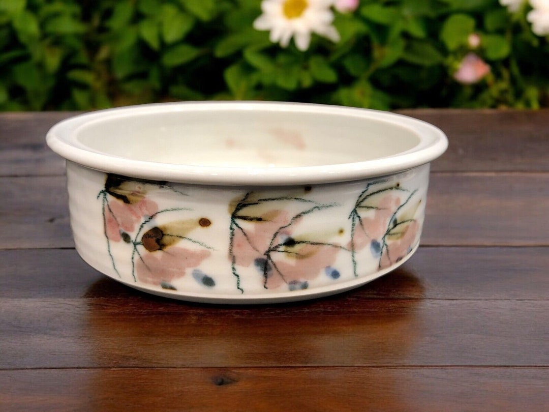 Studio Pottery Floral Bowl Joseph Panacci Pink Flowers Swaying 1990s ...