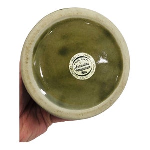 Vintage Stoneware Pottery Vase Nagoya Japan Green Leaf Design National ...