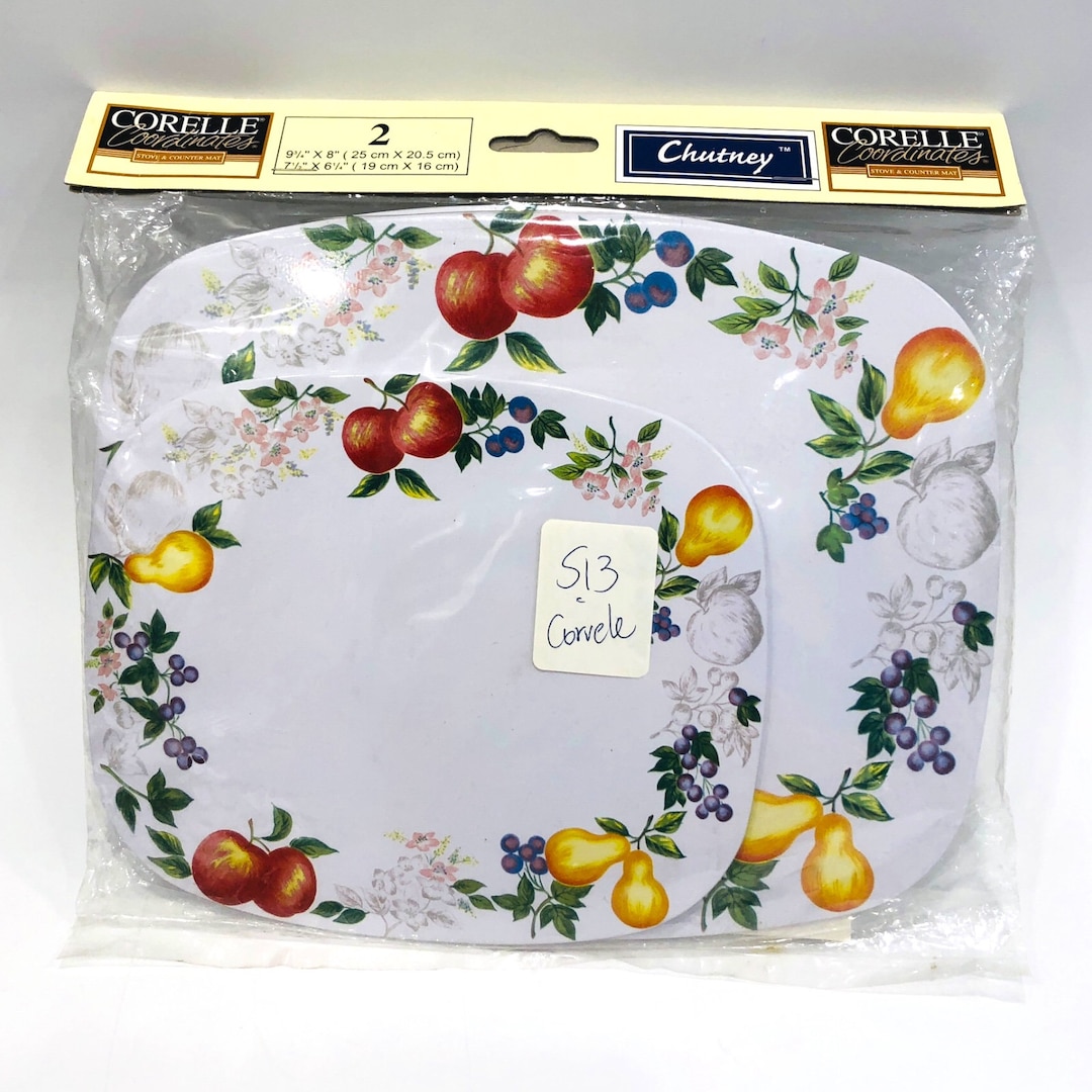 Corelle Coordinates Stove and Counter Mats Chutney Pattern Trivets Hot ...