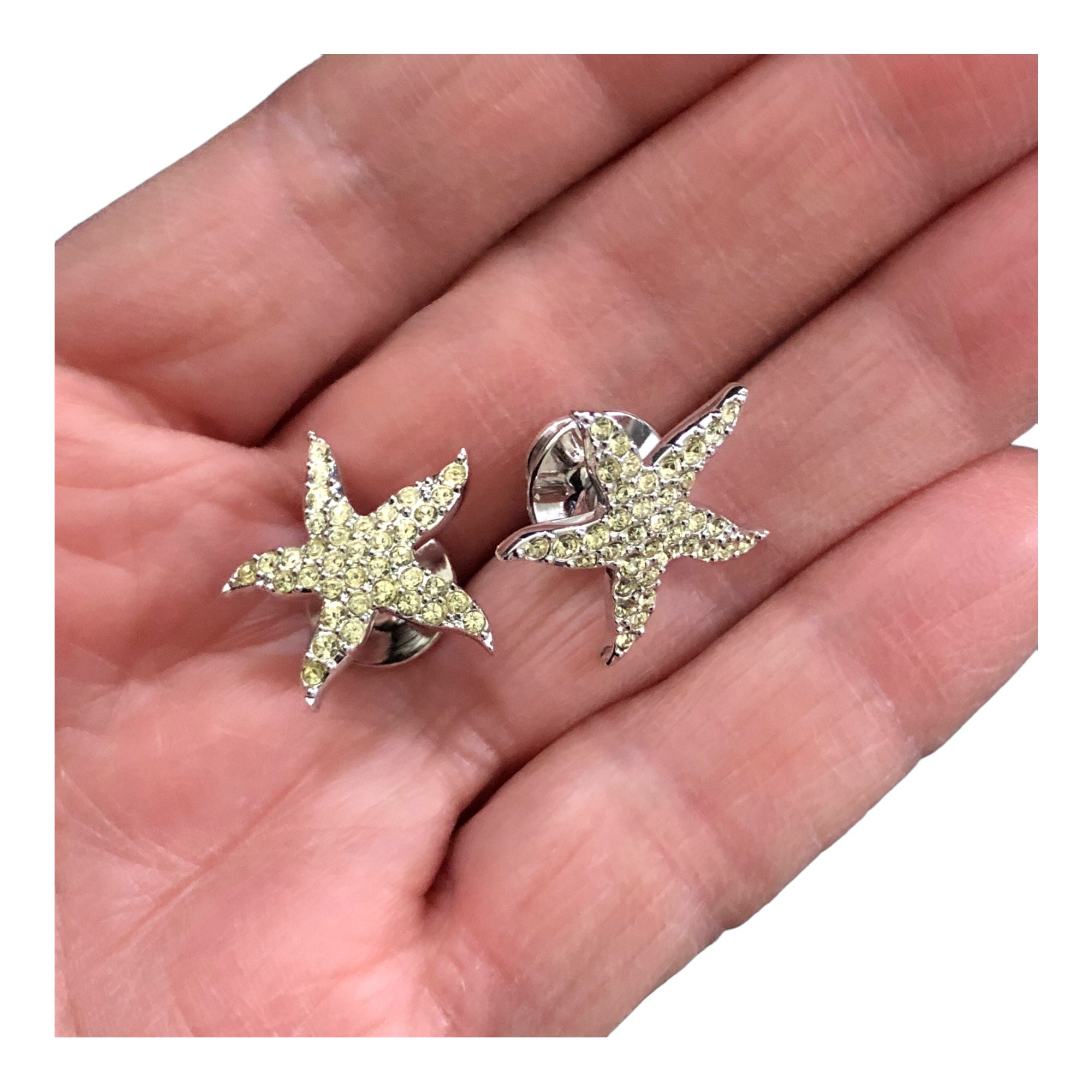 Swarovski Crystal Star Fish Tack Pins Lapel Pins Tie Tacks Hat - Etsy