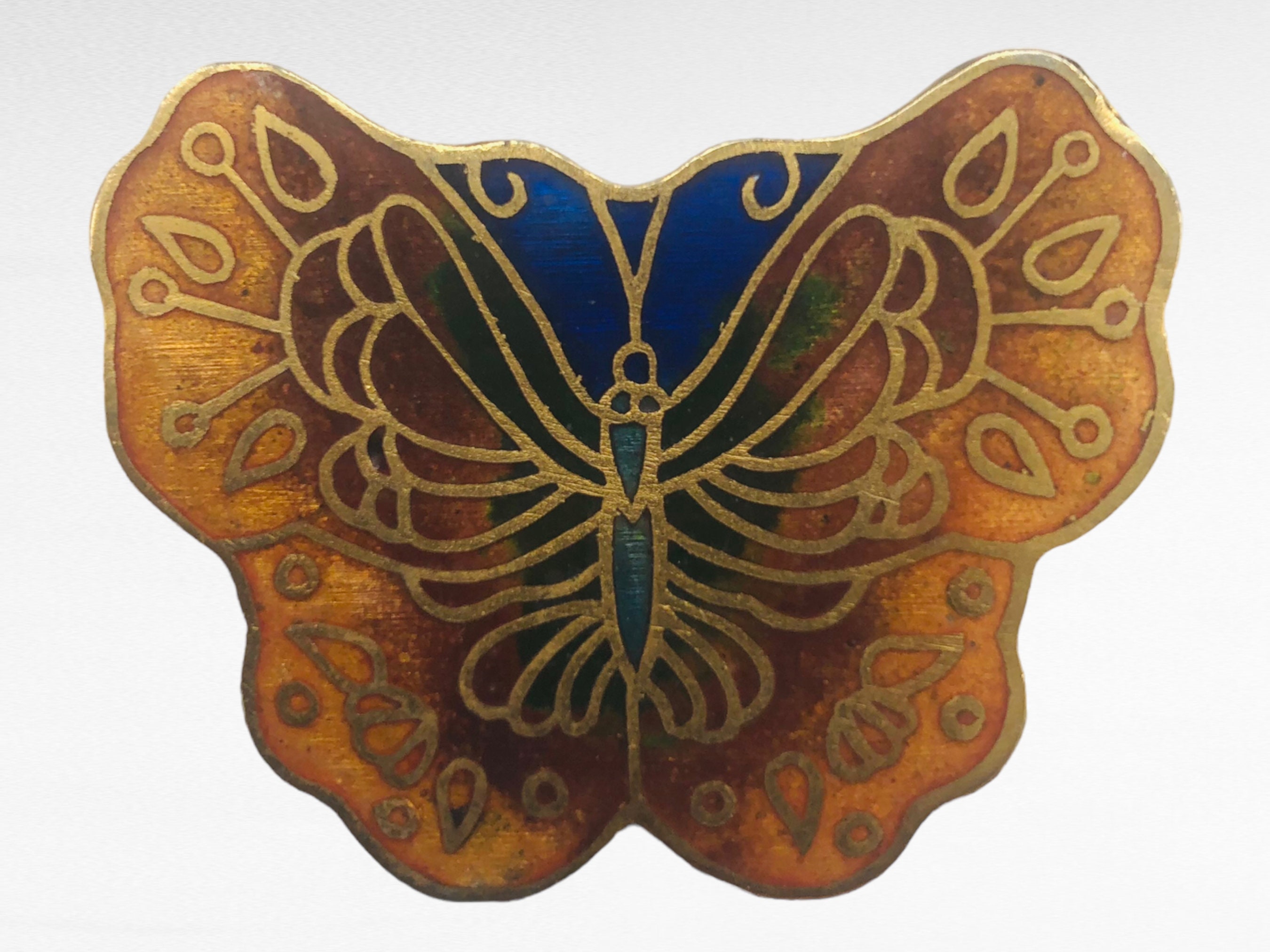 Vintage Cloisonné Butterfly Pill Box Brass and Enamel - Etsy