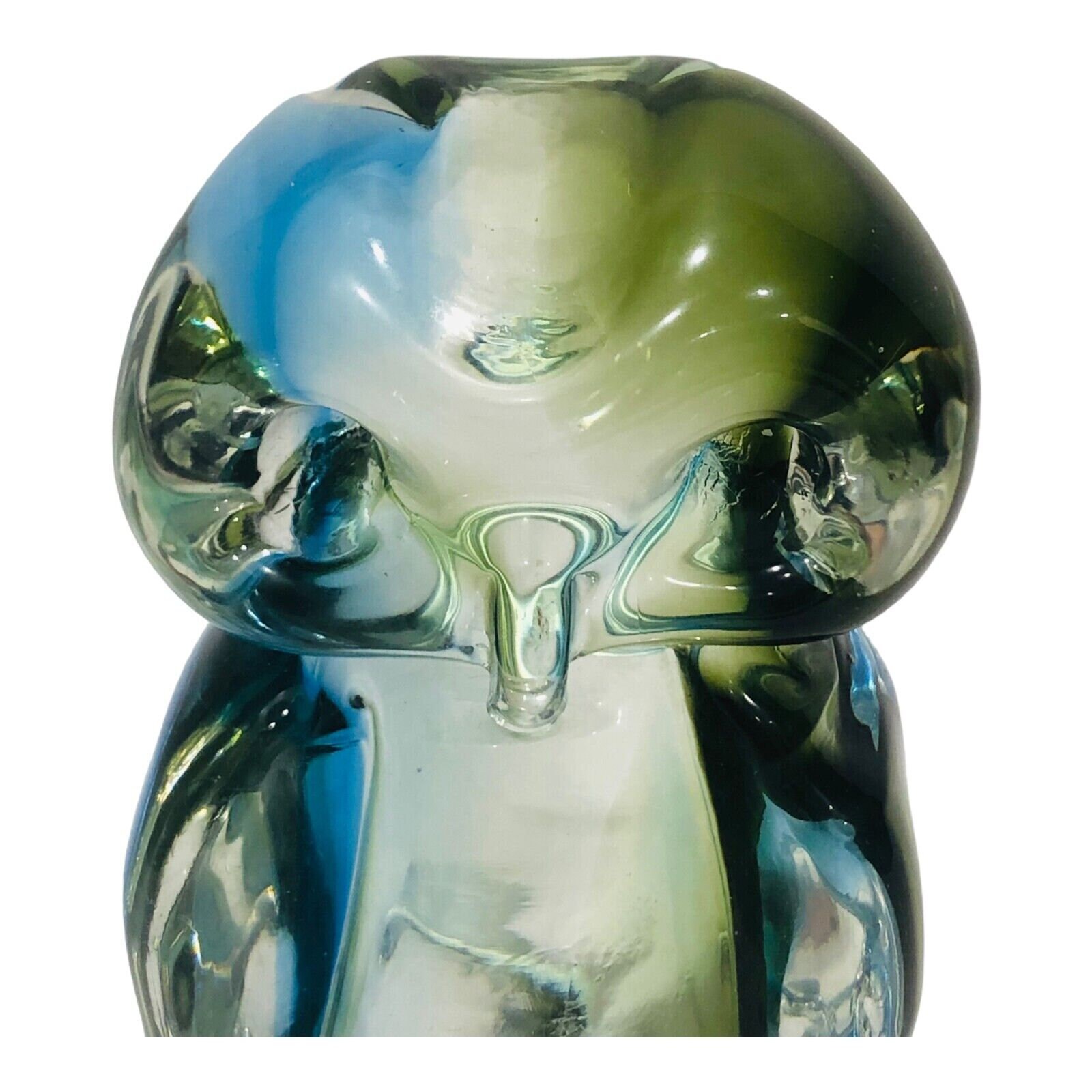 MCM Art Glass Owl Figurine Lorraine Glass Paperweight Made in Canada - Etsy