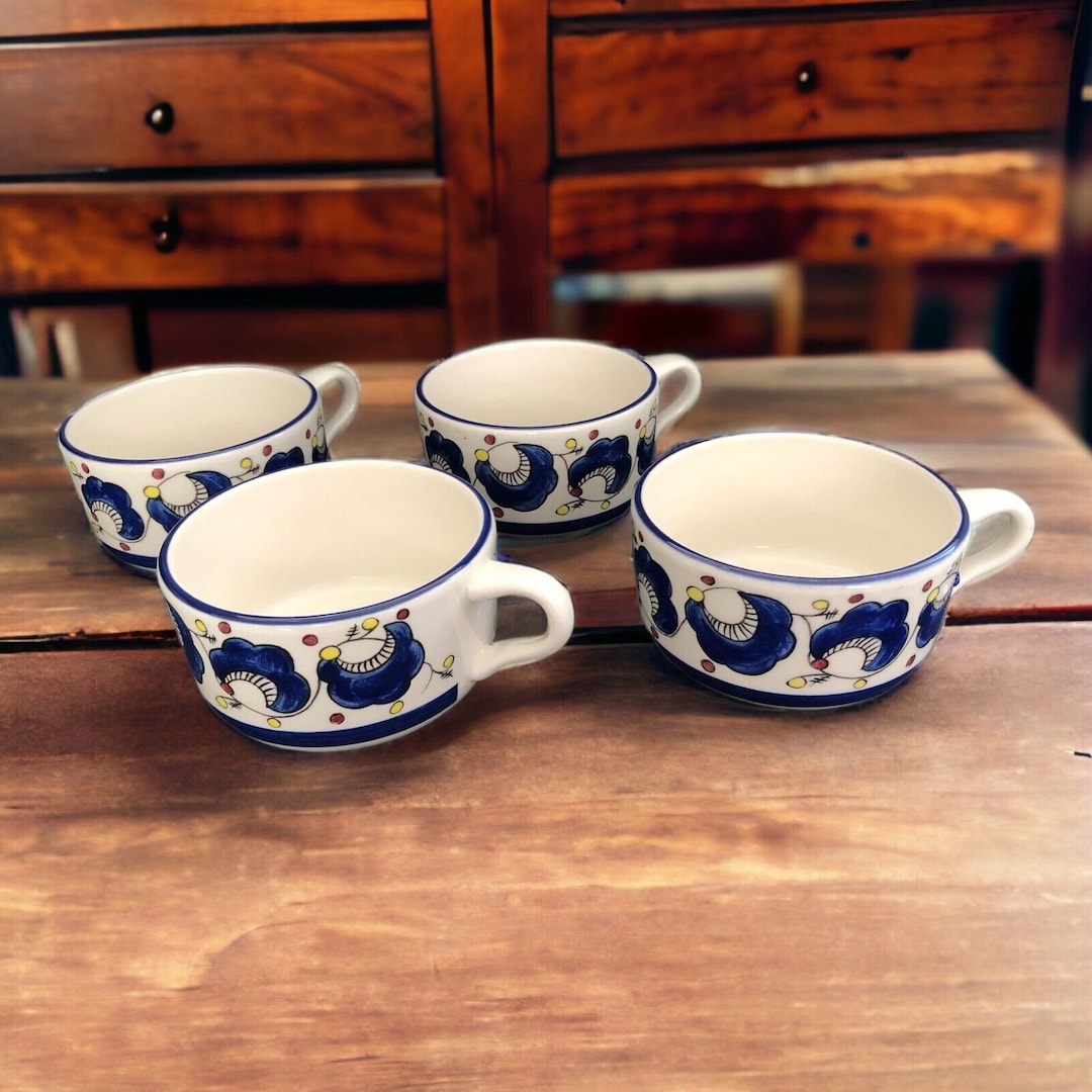 Vintage Buffalo China Coffee Mugs Soup Chowder Cups Set of Four - Etsy