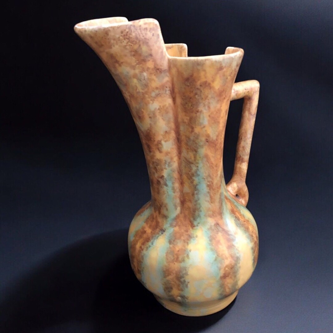Beswick Ware Pottery Pitcher Art Deco Vintage Jug Vase Mottled Design ...