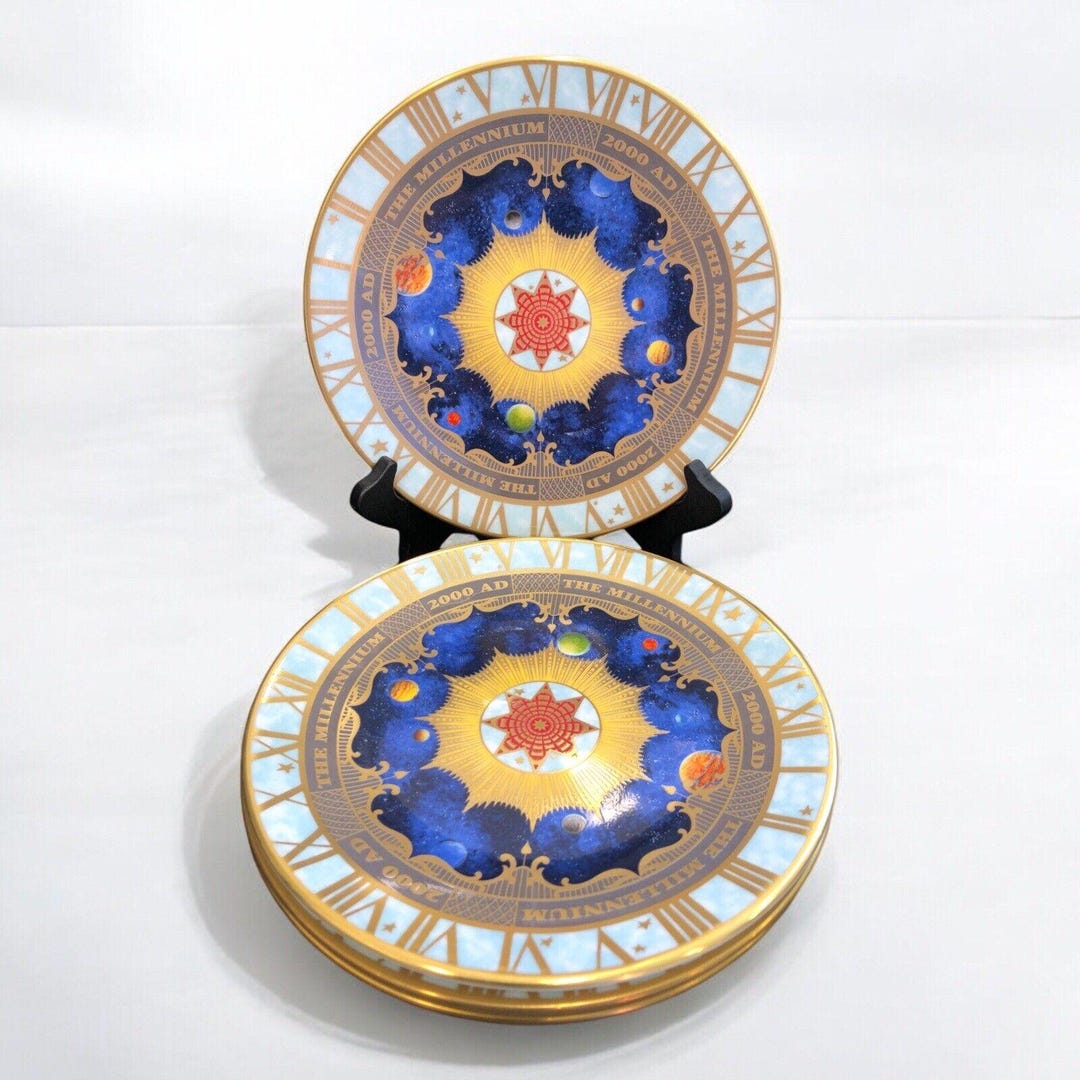 Royal Worcester to Celebrate the Millennium Plates Moon Planets Sky ...