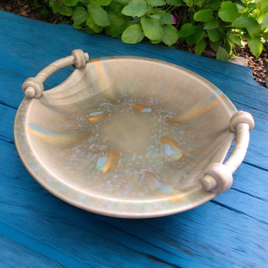 Beswick Ware Art Deco Decorative Console Bowl With Handles Yellow Gold ...
