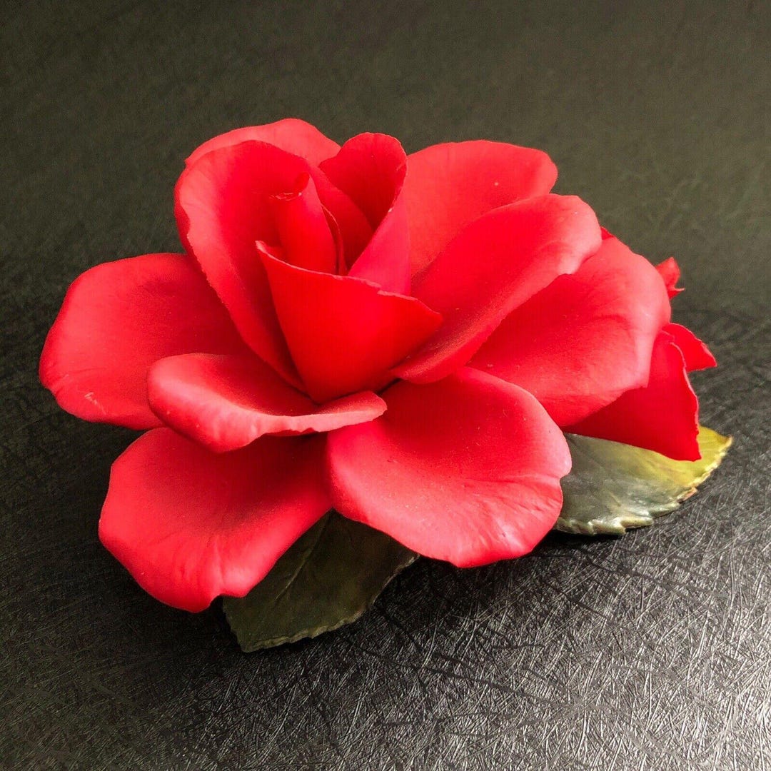 Kaiser Painted Bisque Porcelain Napoleon Red Rose With Rose Buds ...