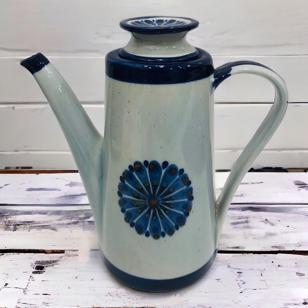 Ken Edwards Tonala Pottery Coffee Pot Floral Design Signed Mexican ...