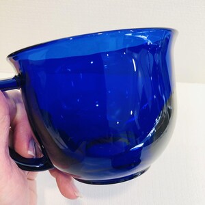 Vintage Cobalt Blue Glass Coffee Mugs Large Oversized Tea Cups Pair - Etsy