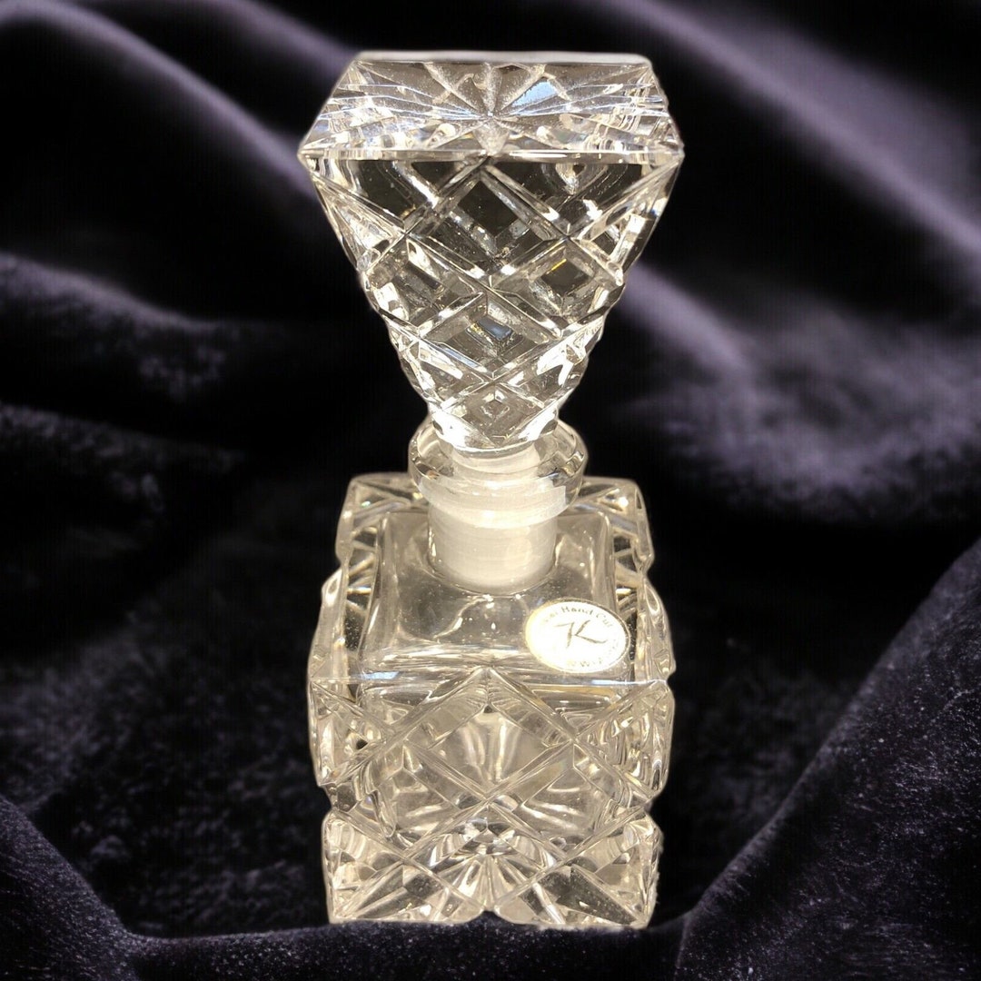 Vintage Crystal Perfume Bottle With Stopper Hand Cut Crystal Made in ...