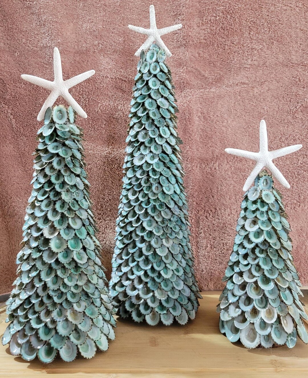 Limpet Shell Tree With White Starfish, Limpet Shell Christmas Tree ...