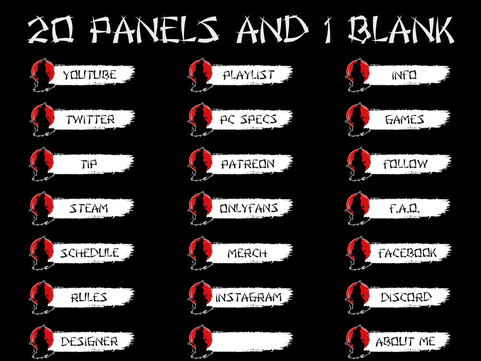 Samurai Animated Stream Overlay Twitch Youtube Anime Manga Japanese ...