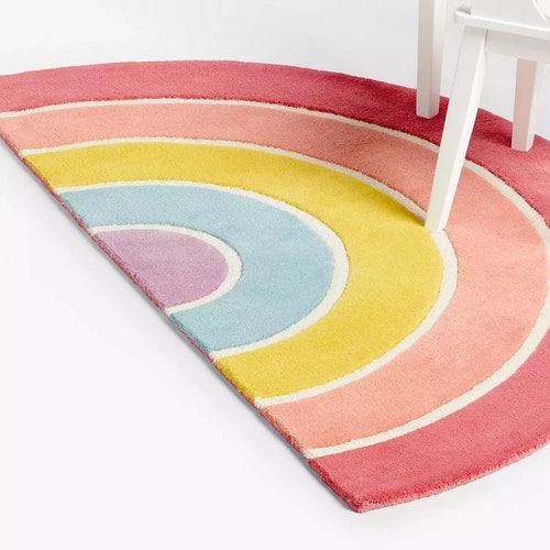 Rainbow Semi-circle Multicolor Kids Cut-out Hand-tufted 100% - Etsy