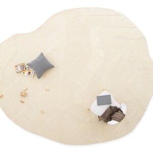 Irregular Shape, White Tufted Rug, Hand-tufted Wool Area Rugs for ...