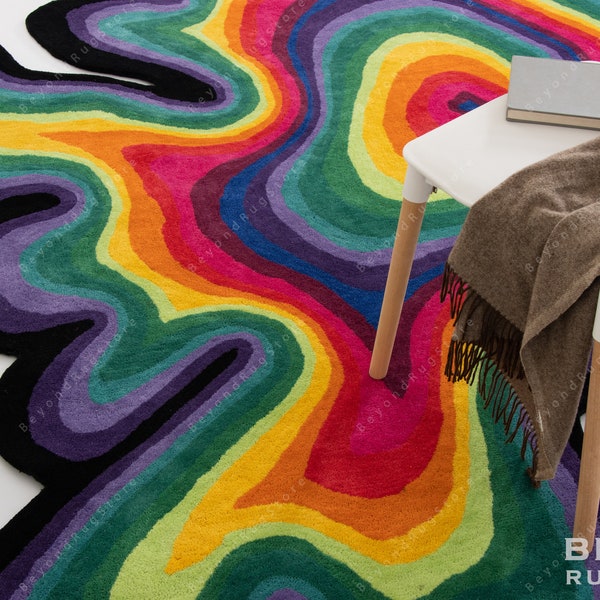 Hand Painted Rug - Etsy