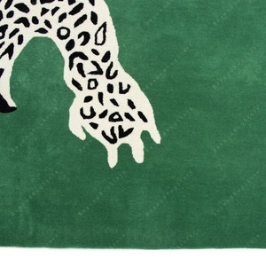 Climbing Leopard Green Hand-tufted 100% Wool Handmade Area Rug Carpet ...