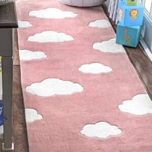 Cloud Baby Blue Modern Hand-tufted 100% Wool Handmade Area Rug Carpet ...