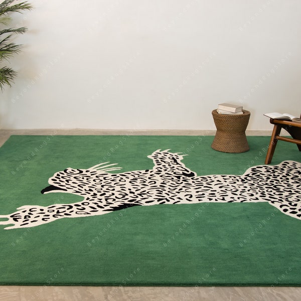 White Tiger Leopard Rug - Etsy