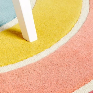 Rainbow Semi-circle Multicolor Kids Cut-out Hand-tufted 100% - Etsy