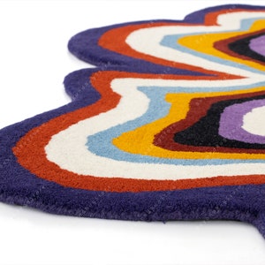 Paint Splatter Purple & Multi, Irregular Shaped Hand-tufted Wool ...