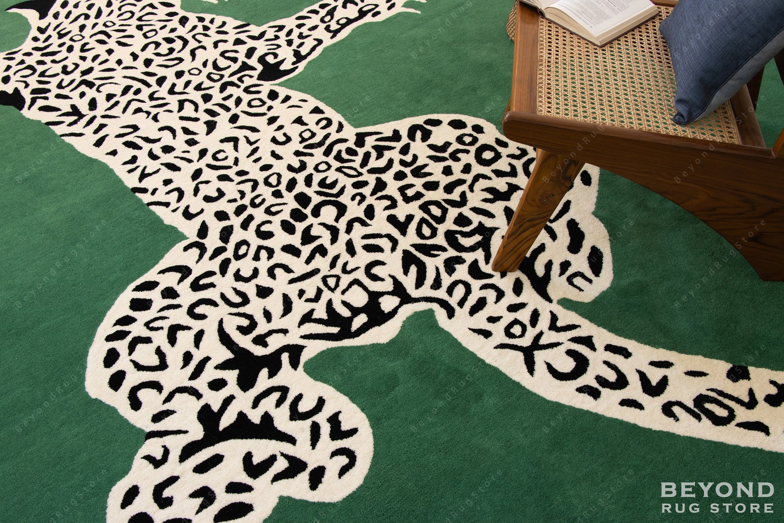 Climbing Leopard Green Hand-tufted 100% Wool Handmade Area - Etsy