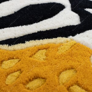 Zebras Portrait Yellow Modern Hand-tufted Wool Handmade Area Rug Carpet ...