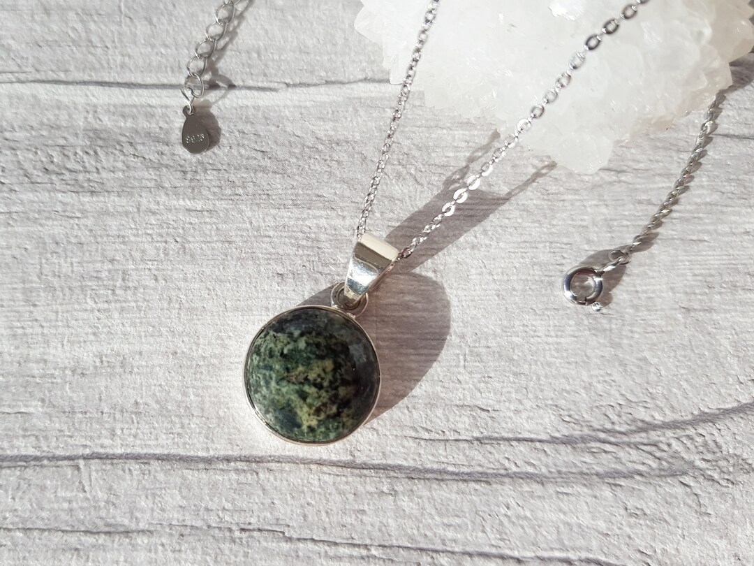 Preseli Bluestone Pendant Necklace, 925 Solid Sterling Silver ...