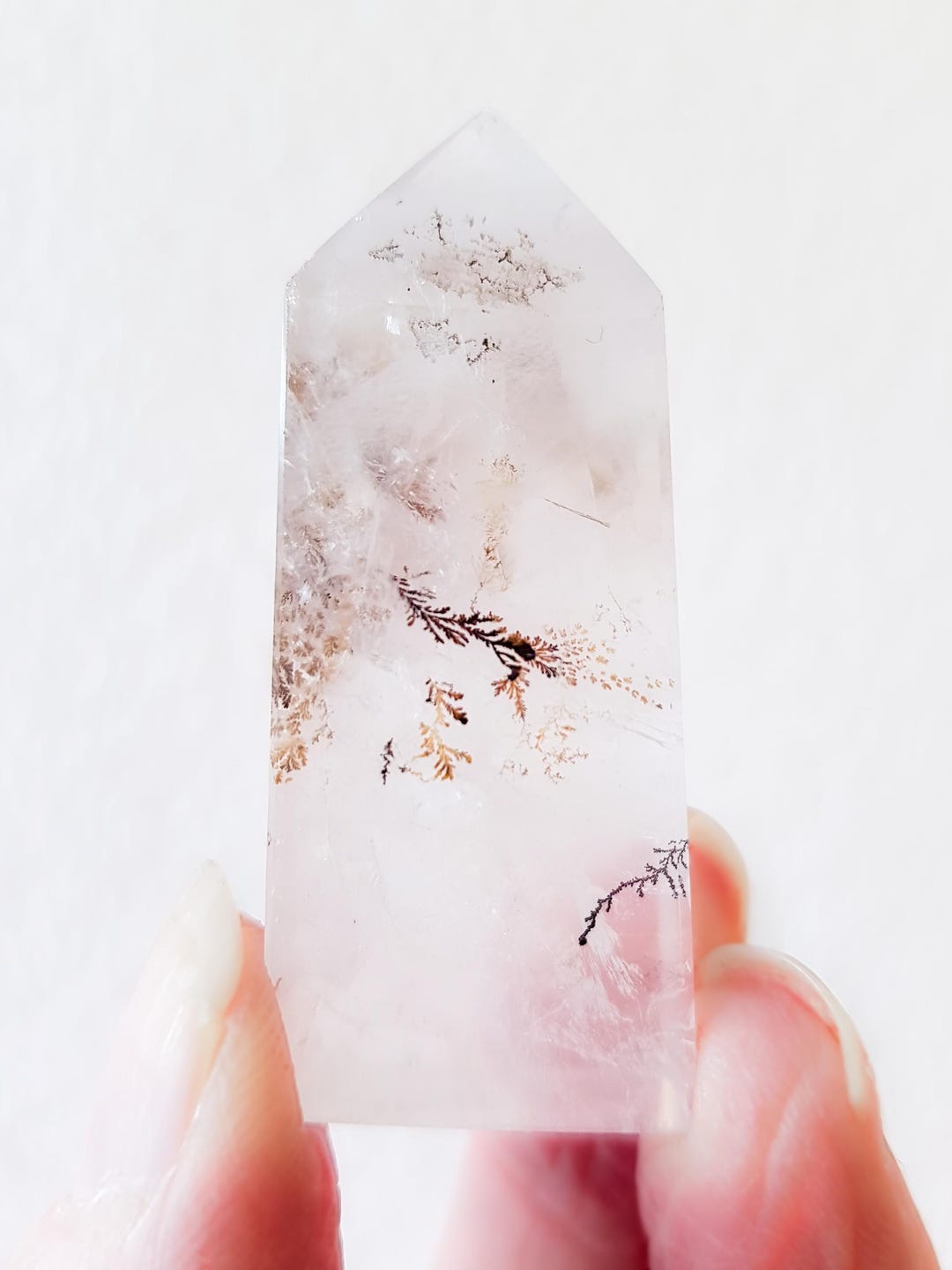 Dendritic Quartz Tower, White Quartz Point With Stunning Leaf Pattern ...