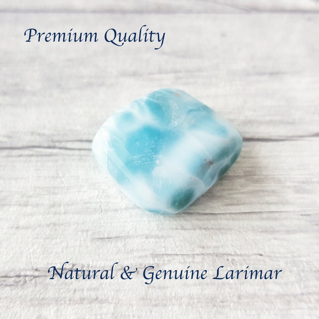 Larimar Tumble Stone, Rare Blue Natural Gemstone, Super Premium Quality ...