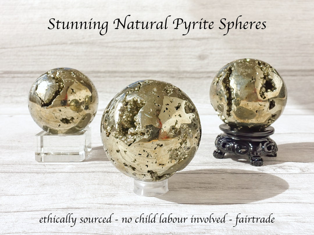 Pyrite Sphere, Fool’s Gold Sphere, Natural Crystal Ball, Golden ...