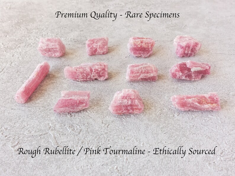 Rough Rubellite, Raw Pink Tourmaline Pieces, Small, Pink Rough Crystal ...