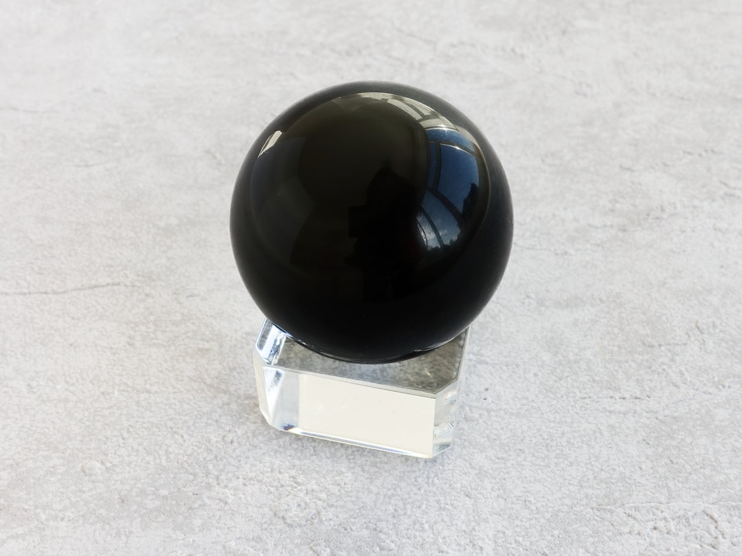 Black Obsidian Sphere, Black Obsidian Gemstone Spheres, Black Crystal ...