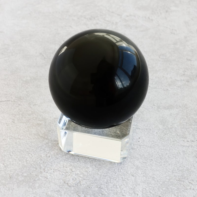 Obsidian Sphere - Etsy