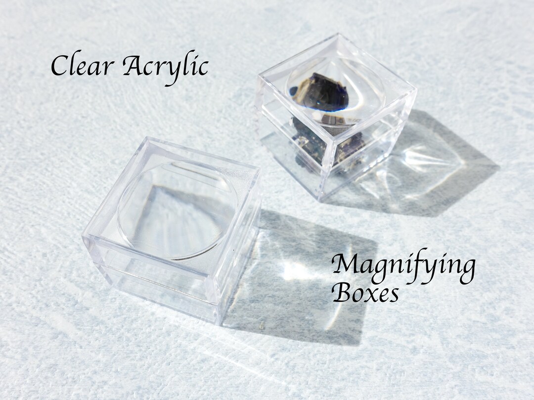 Magnifying Boxes, Small Clear Acrylic Magnifying Boxes, Small Gemstone ...