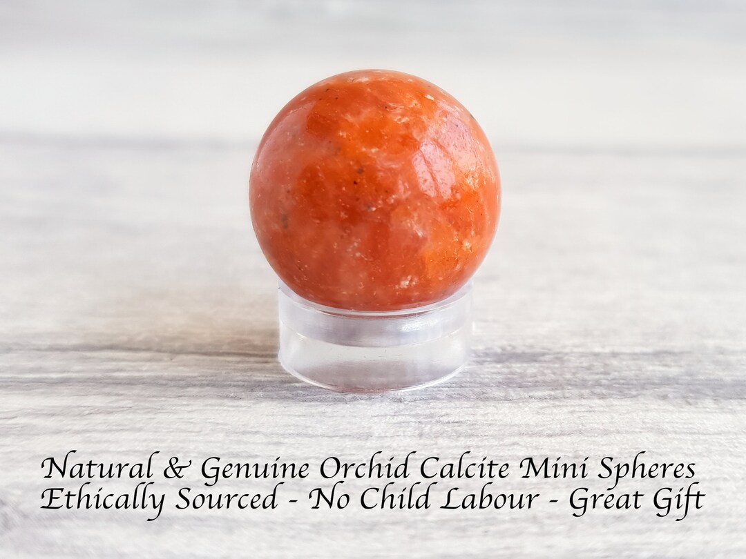 Orchid Calcite Mini Sphere, Calcite Balls, Orange Gemstone Sphere ...