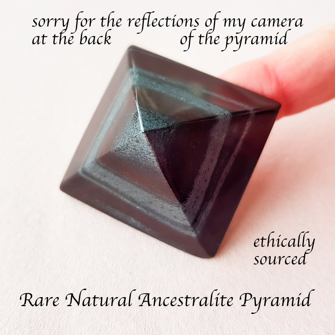 Ancestralite Pyramid, Rare Red, Black, Silver Grey Gemstone Carving With Hematite, Crystal ...
