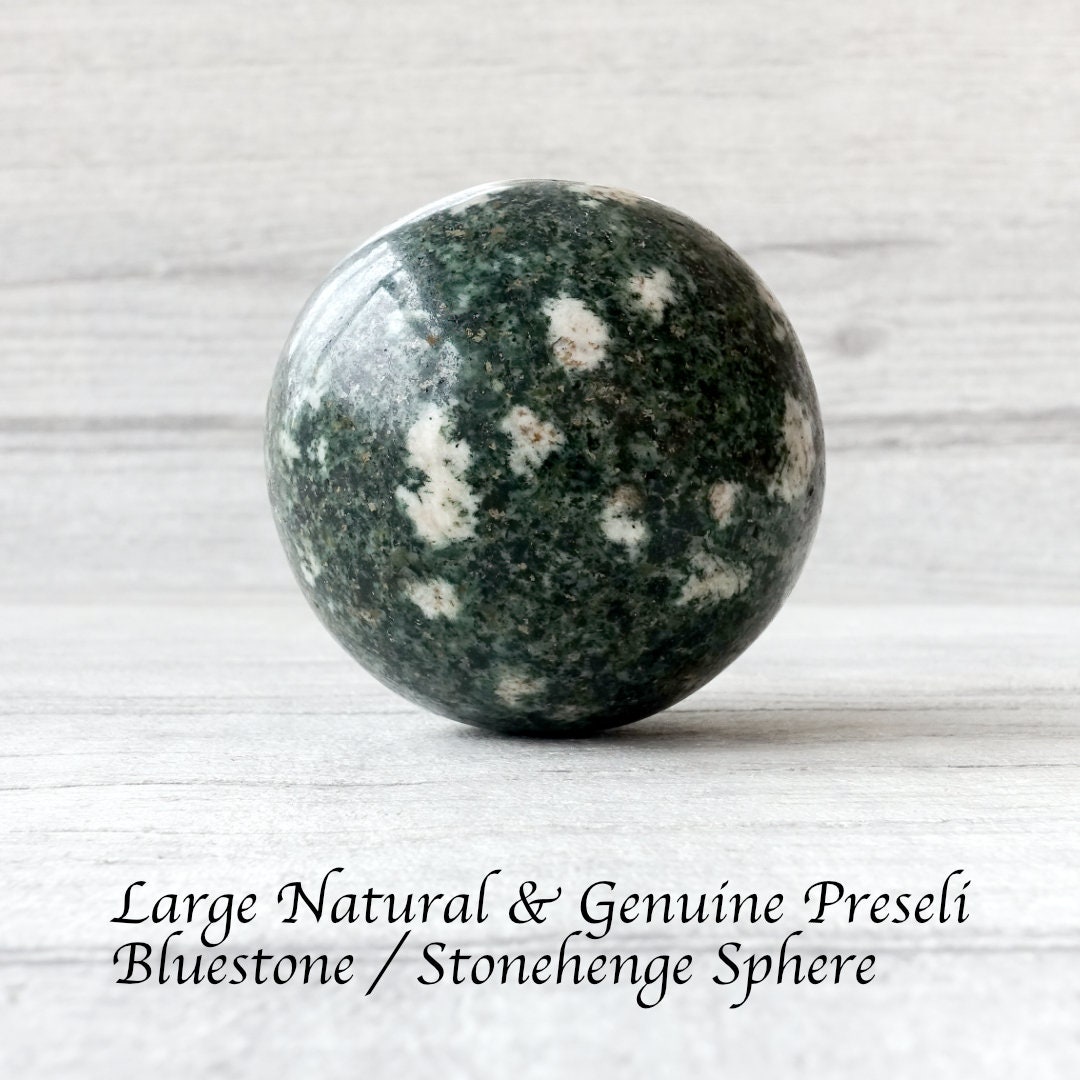 Preseli Bluestone Sphere, 50mm Large Preseli Stone Gemstone Ball, Rare ...