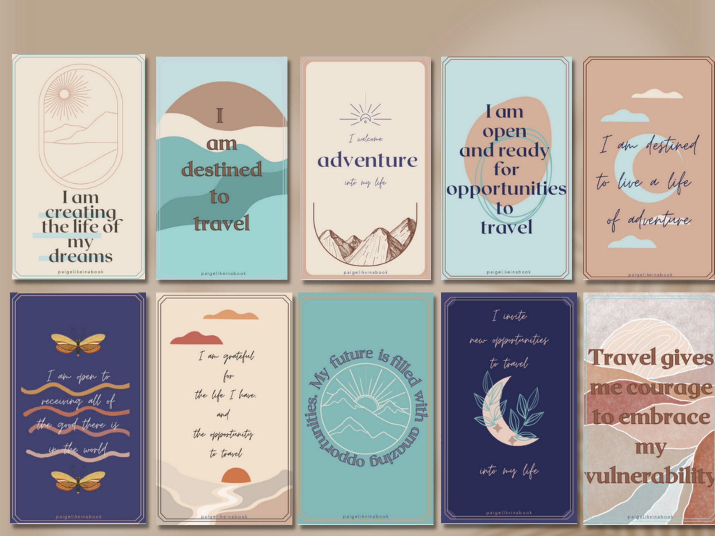 Minimalist Travel Affirmation Cards, Printable Affirmations ...