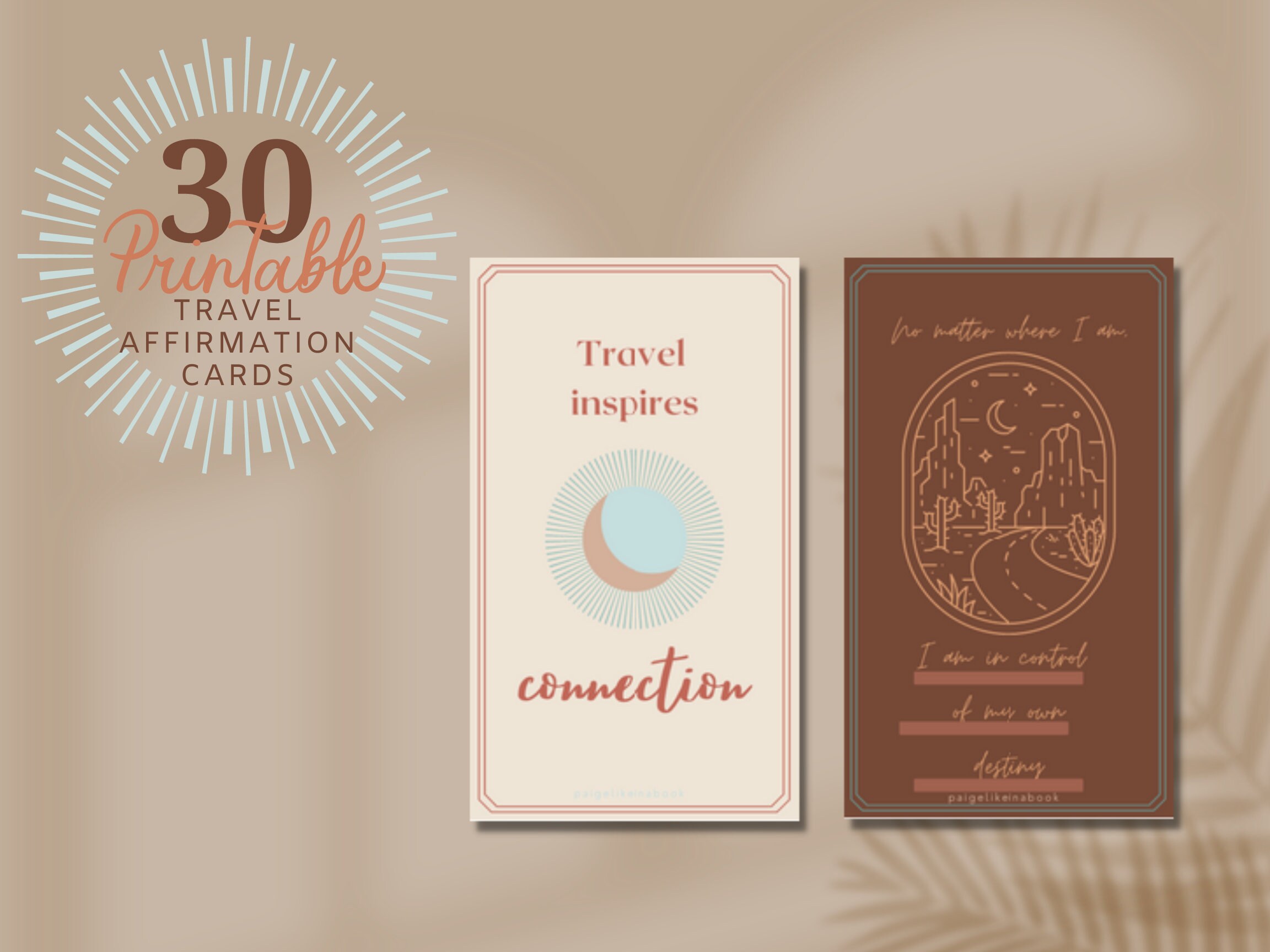 Minimalist Travel Affirmation Cards, Printable Affirmations ...